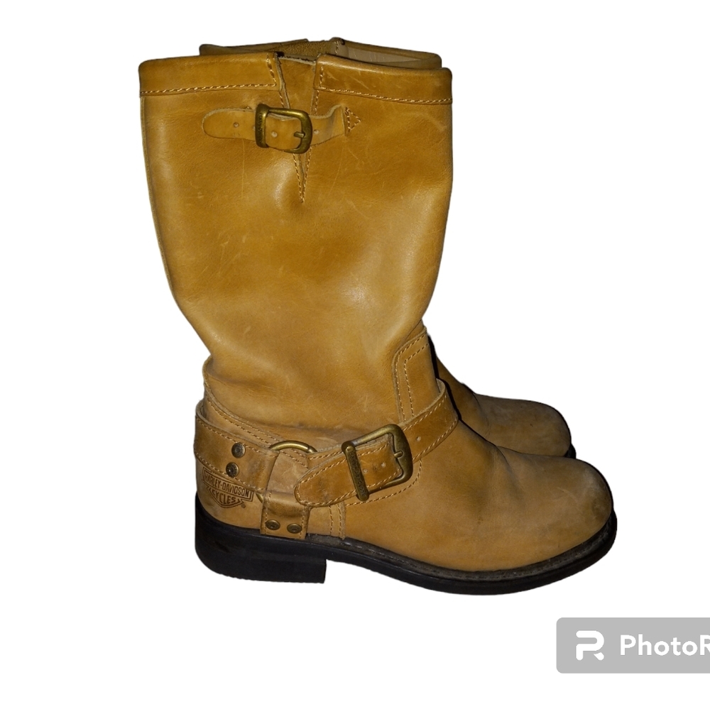 Rare Vintage Harley Davidson Tan Leather Distressed B… - Gem